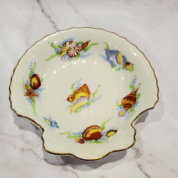 Ben Rickert | Accents | Porcelain Shell Trinket Dish Seashells Fine ...